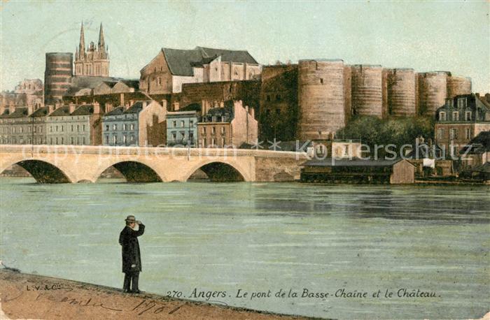 AK / Ansichtskarte Angers Ancien Pont suspendu de la Basse Chaine avant ...