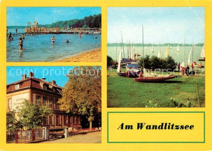 Ak Ansichtskarte Wandlitz Seglerhafen Wandlitzsee Strandbad Hotel