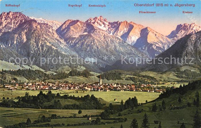 Ak Ansichtskarte Oberstdorf Landschaftspanorama Vom Jaegersberg
