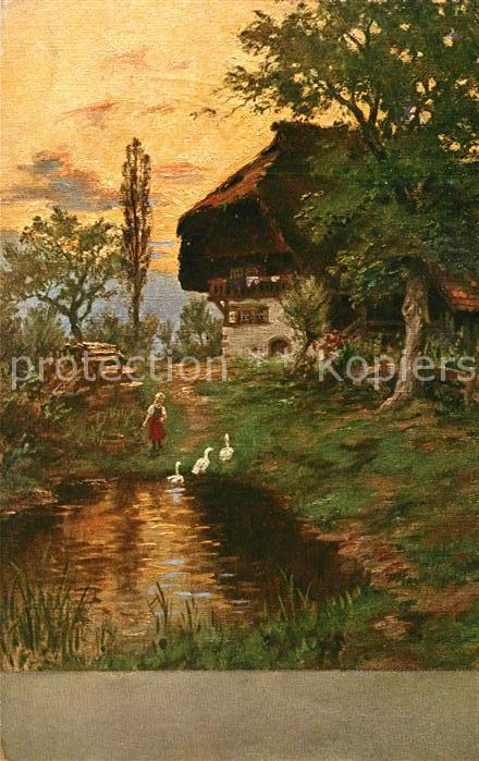 KÜNSTLER - ARTIST - WILHELM HASEMANN, "Mühle im Schwarzwald" Serie IV ...