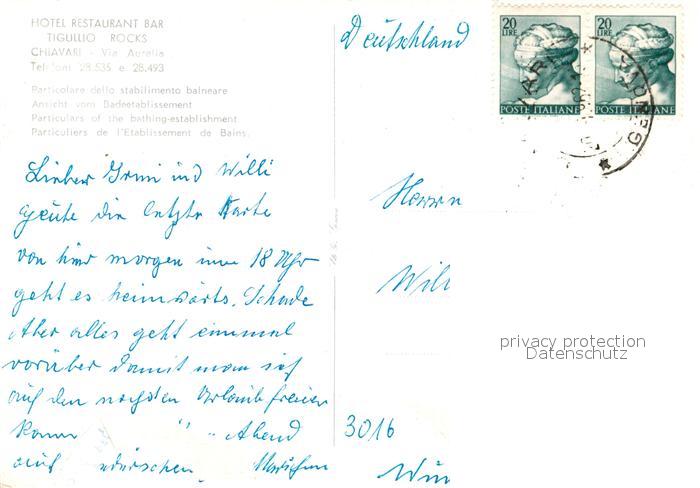 AK / Ansichtskarte Chiavari Hotel Restaurant Bar Tigullio Rocks ...