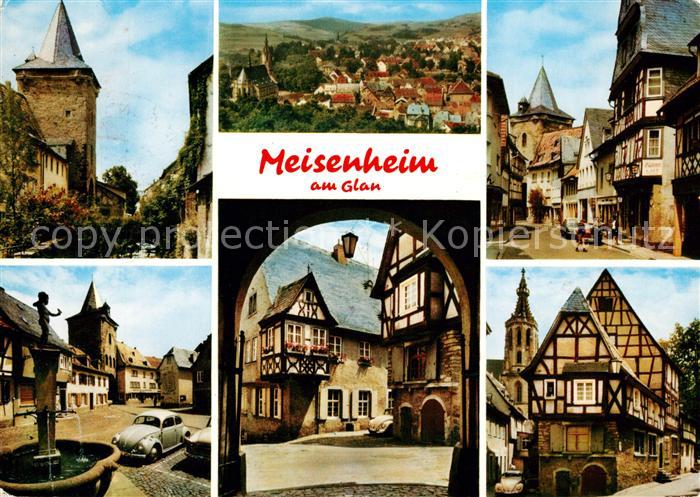 AK / Ansichtskarte Meisenheim Glan Altstadt Turm Brunnen ...