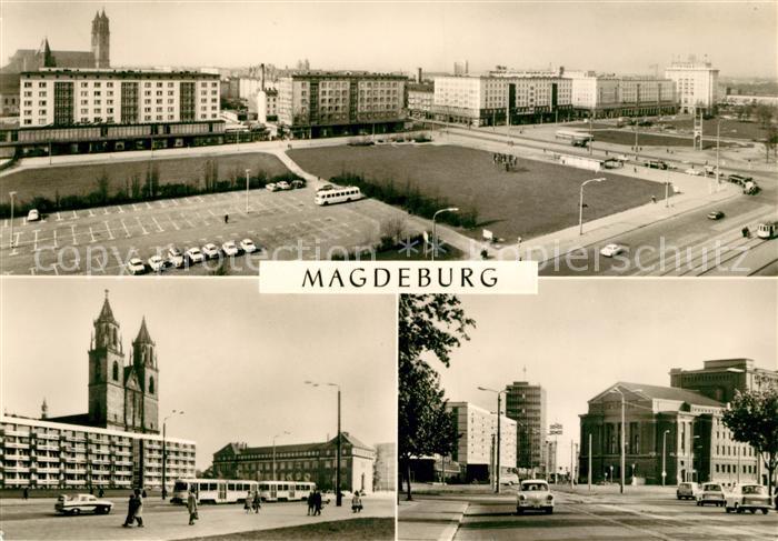 AK / Ansichtskarte Magdeburg Wilh Pieck Allee Karl Marx Str mit Dom ...
