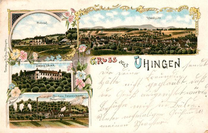 AK / Ansichtskarte Uhingen Bahnhof Schloss Filseck Panorama Kat ...