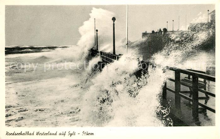 AK / Ansichtskarte Westerland Sylt Sturmflut Kat. Westerland Nr ...