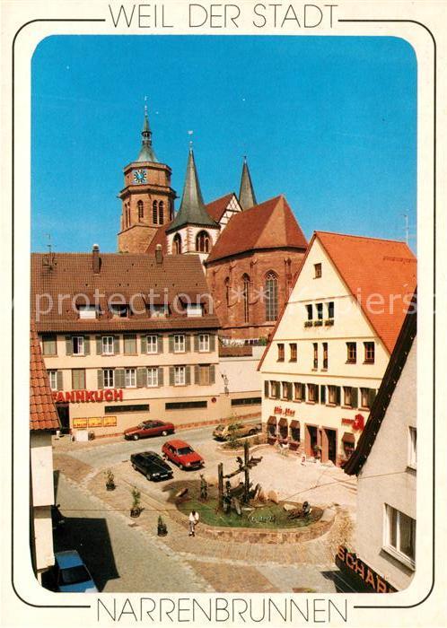 AK / Ansichtskarte Weil der Stadt Marktplatz Kepler Denkmal Brunnen ...