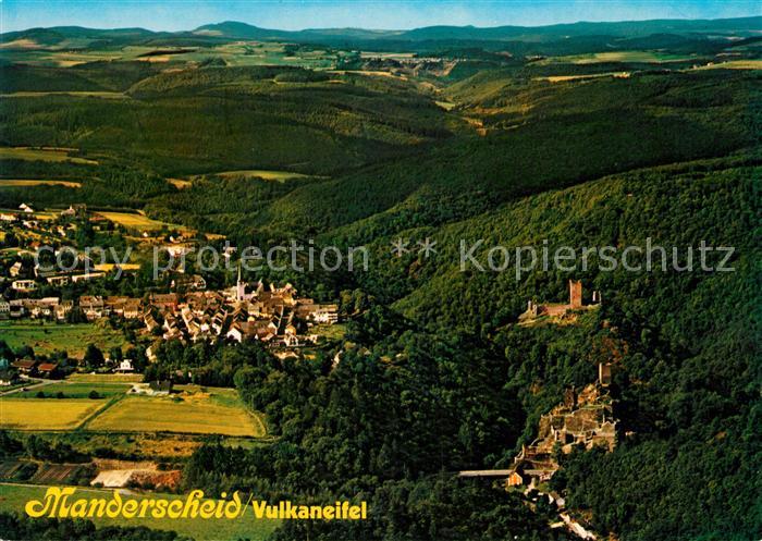 AK / Ansichtskarte Manderscheid_Eifel Fliegeraufnahme Burg Manderscheid ...