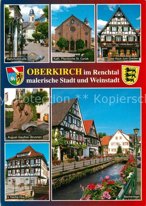 AK / Ansichtskarte Oberkirch_Baden Bahnhofstrasse Kath Pfarrkirche St ...