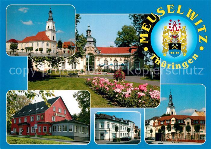 AK / Ansichtskarte Meuselwitz Kirche Orangerie von Seckendorff Park ...