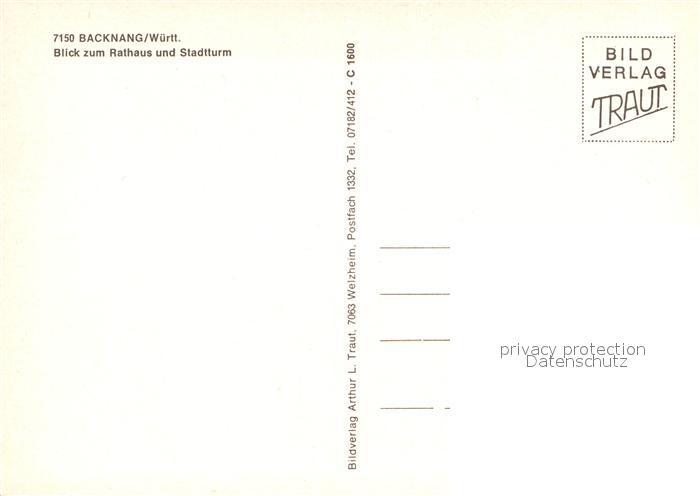 AK / Ansichtskarte Backnang Rathaus Stadtturm Backnang Nr. kn88482 ...