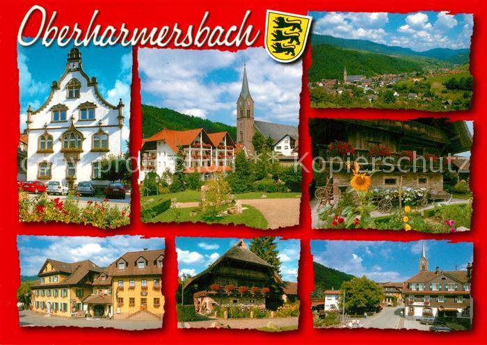AK / Ansichtskarte Oberharmersbach Rathaus Kirche Stadtansichten ...