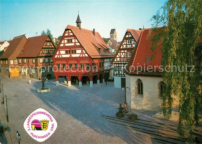 AK / Ansichtskarte Plochingen Kirche Gasthaus Altes Rathaus Arkaden ...