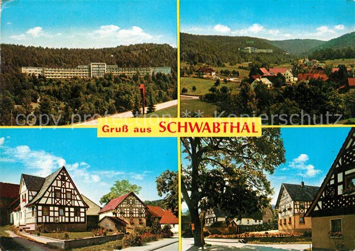 Ak Ansichtskarte Schwabthal Teilansichten Fachwerkhaeuser Sanatorium