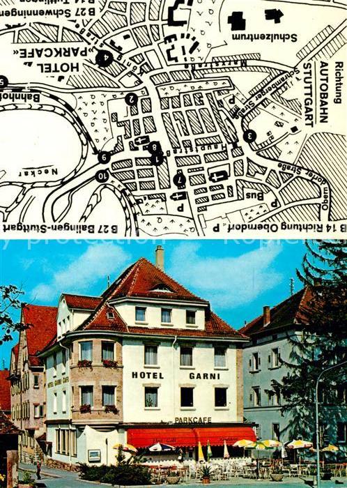 AK / Ansichtskarte Rottweil_Neckar Hotel Garni Parkcafe Stadtplan Motiv ...
