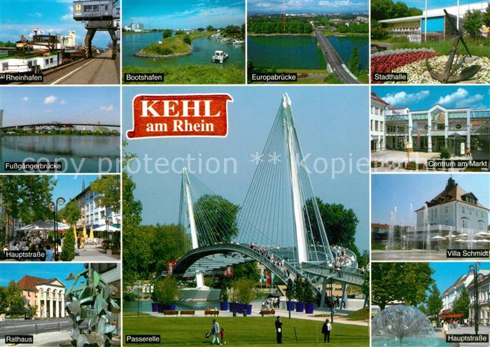 AK / Ansichtskarte Kehl_Rhein Rheinhafen Europabruecke Stadthalle ...