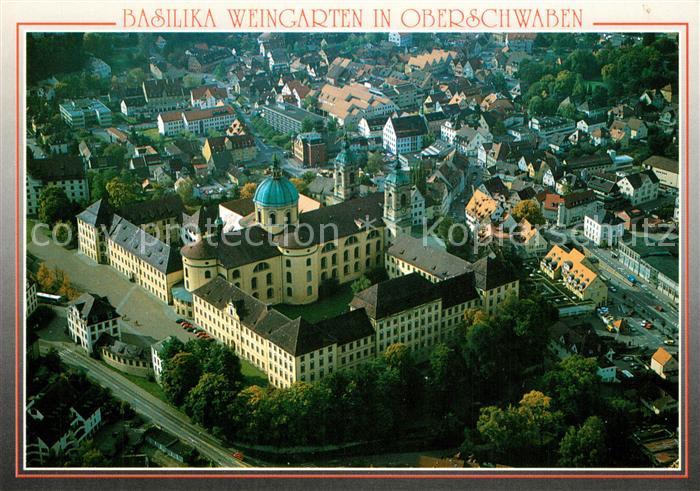 AK / Ansichtskarte Weingarten_Baden Fliegeraufnahme Benediktiner Abtei ...