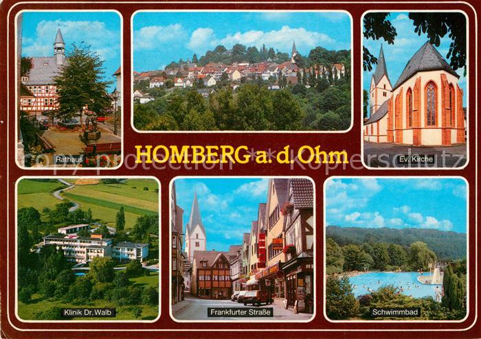 AK / Ansichtskarte Homberg_Ohm Rathaus Klinik Frankfurter Strasse ...