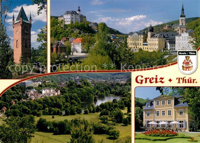 AK / Ansichtskarte Greiz_Thueringen Pulverturm Stadtansicht Oberes ...