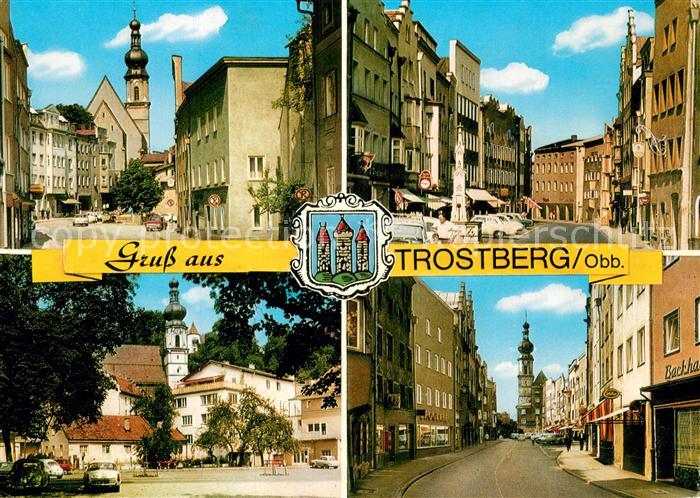 AK / Ansichtskarte Trostberg Teilansichten Innenstadt Kirche Platz ...