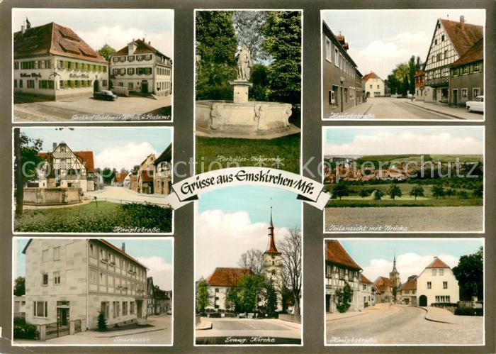 AK / Ansichtskarte Emskirchen Gasthof Goldener Hirsch Postamt ...