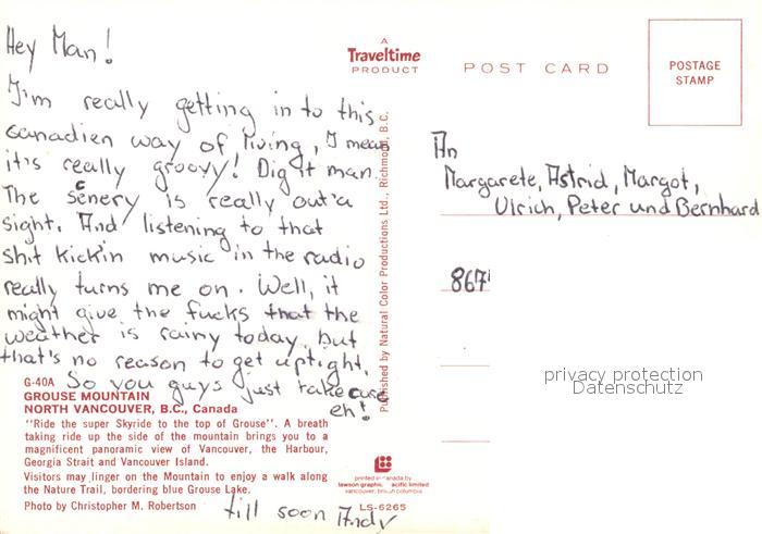 AK / Ansichtskarte Seilbahn Grouse Mountain North Vancouver B.C. Canada ...