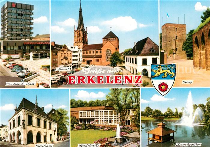 AK / Ansichtskarte Erkelenz Ziegelweiher Rathaus Dr. Eberle Platz Markt ...