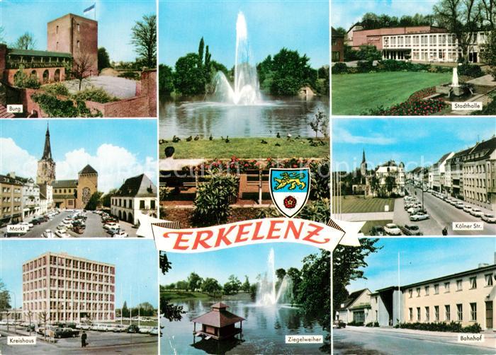 AK / Ansichtskarte Erkelenz Burg Stadthalle Koelner Strasse Kreishaus ...