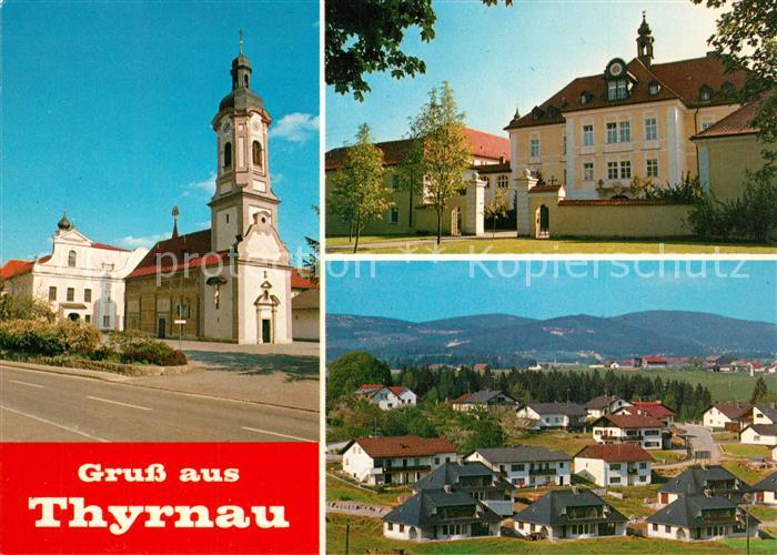 AK / Ansichtskarte Thyrnau Ortsmotiv mit Kirche Schloss Wohnsiedlung ...