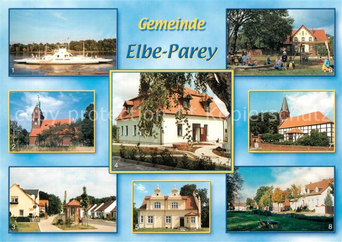 AK / Ansichtskarte Elbe Parey Elbfaehre Kirche Derben Hauptstr ...