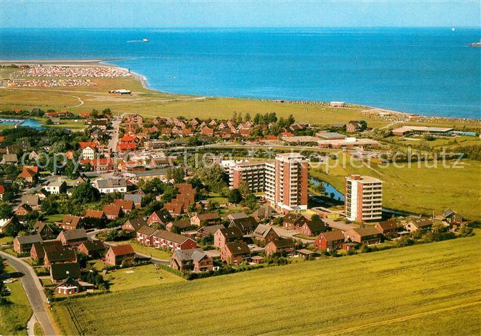 AK / Ansichtskarte Schillig Nordseebad Fliegeraufnahmen Hafen ...