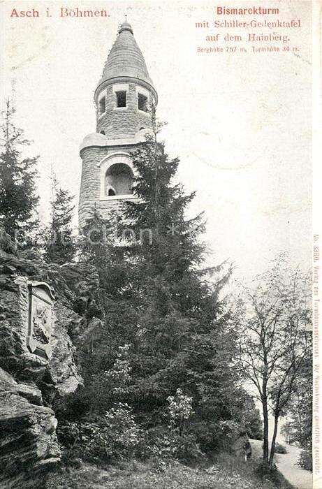 AK / Ansichtskarte Asch_As_Tschechien Bismarckturm auf dem Hainberg ...