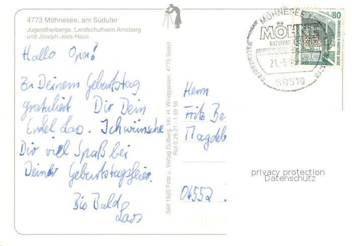 AK / Ansichtskarte Moehnesee Jugendherberge Landschulheim Arnsberg und ...