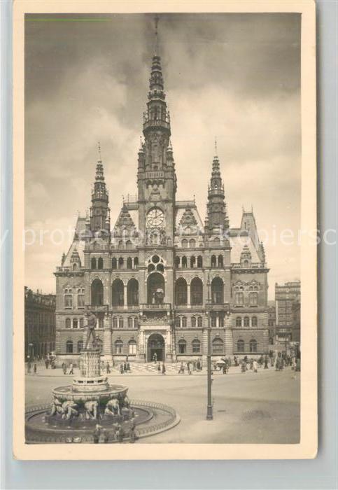 AK / Ansichtskarte Reichenberg_Liberec Rathaus Brunnen Adolf Hitler ...