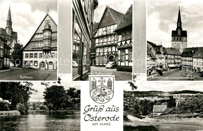AK / Ansichtskarte Osterode_Harz Rathaus Alte Ratswaage Kornmarkt St ...