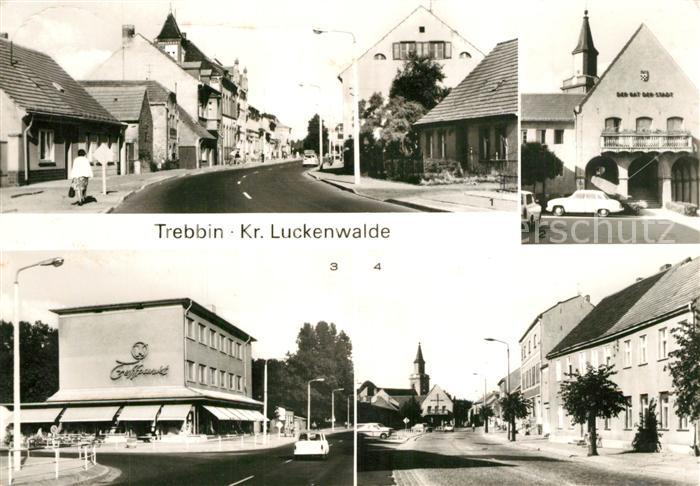 AK / Ansichtskarte Trebbin Bahnhofstrasse Rathaus Konsum Treffpunkt ...