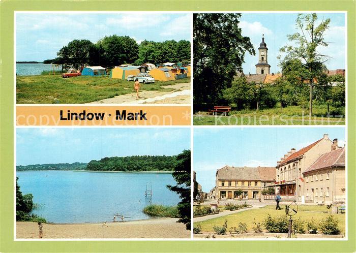 AK / Ansichtskarte Lindow_Mark Camping am Gudelacksee Kirche Wutzsee ...
