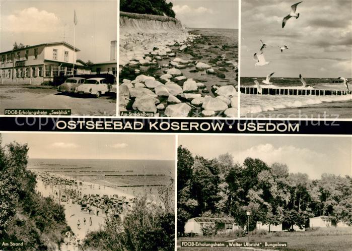 AK / Ansichtskarte Koserow_Ostseebad_Usedom FDGB Erholungsheime Strand ...