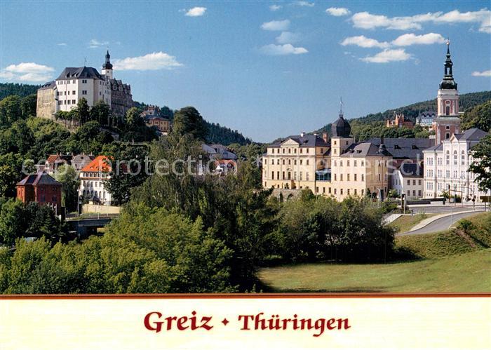Greiz_Thueringen Oberes und unteres Schloss Stadtkirche Greiz ...
