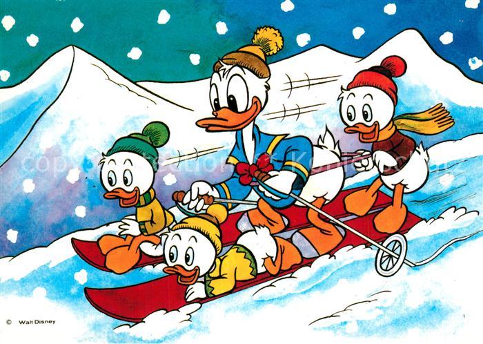 Künstler Ak Disney, Walt, Comic, Donald Duck, Schweinchen, Tick, Trick ...