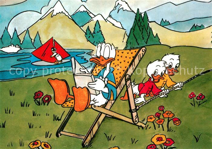 AK / Ansichtskarte Disney_Walt Donald Duck Tick Trick und Track Auto ...