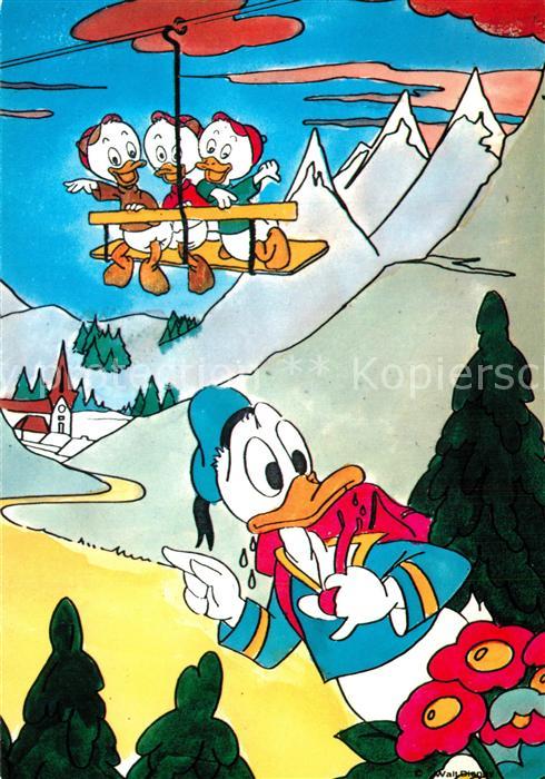 AK / Ansichtskarte Disney_Walt Donald Duck Tick Trick Track Sessellift ...