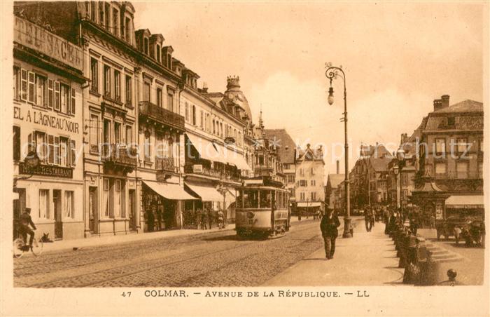 AK / Ansichtskarte Colmar_Haut_Rhin_Elsass Avenue de la Republique Tram ...