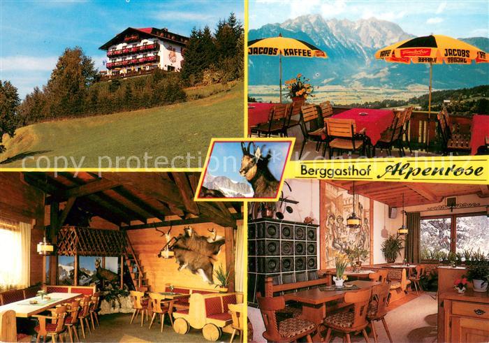 Ak Ansichtskarte St Koloman Wegscheid Berggasthof Alpenrose Terrasse