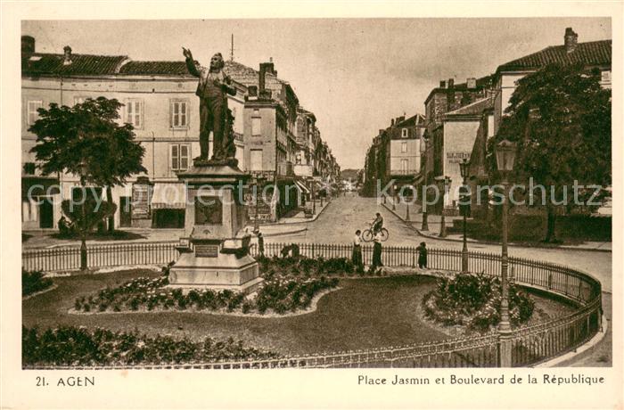 AK / Ansichtskarte Agen_Lot_et_Garonne Place Jasmin et Boulevard de la ...