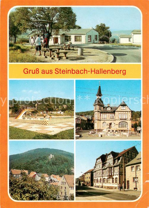 AK / Ansichtskarte Steinbach_Hallenberg Bergbaude Freibad Rat der Stadt ...