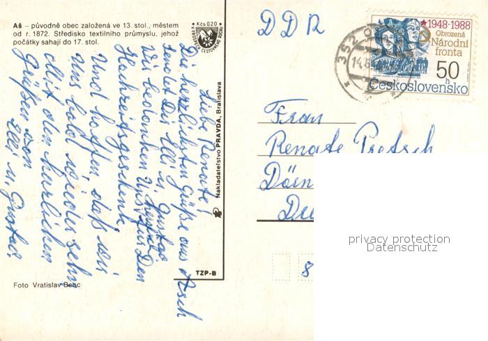 AK / Ansichtskarte As_Asch_Tschechien Puvodne obec zalozena Stredisko ...