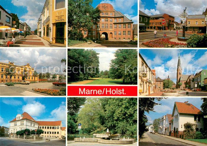 AK / Ansichtskarte Marne_Holstein Teilansichten mit Kirche Park und ...
