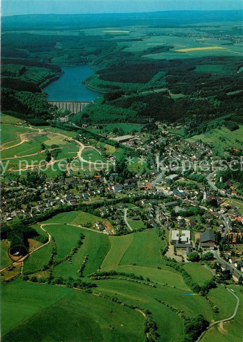 AK / Ansichtskarte Hellenthal_Eifel Fliegeraufnahme mit Olef Talsperre ...