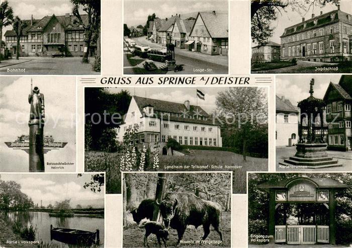 AK / Ansichtskarte Springe_Deister Bahnhof Lange Str Jagdschloss ...