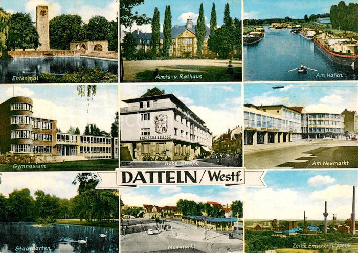 AK / Ansichtskarte Datteln Ehrenmal Amts und Rathaus Hafen Gymnasium ...